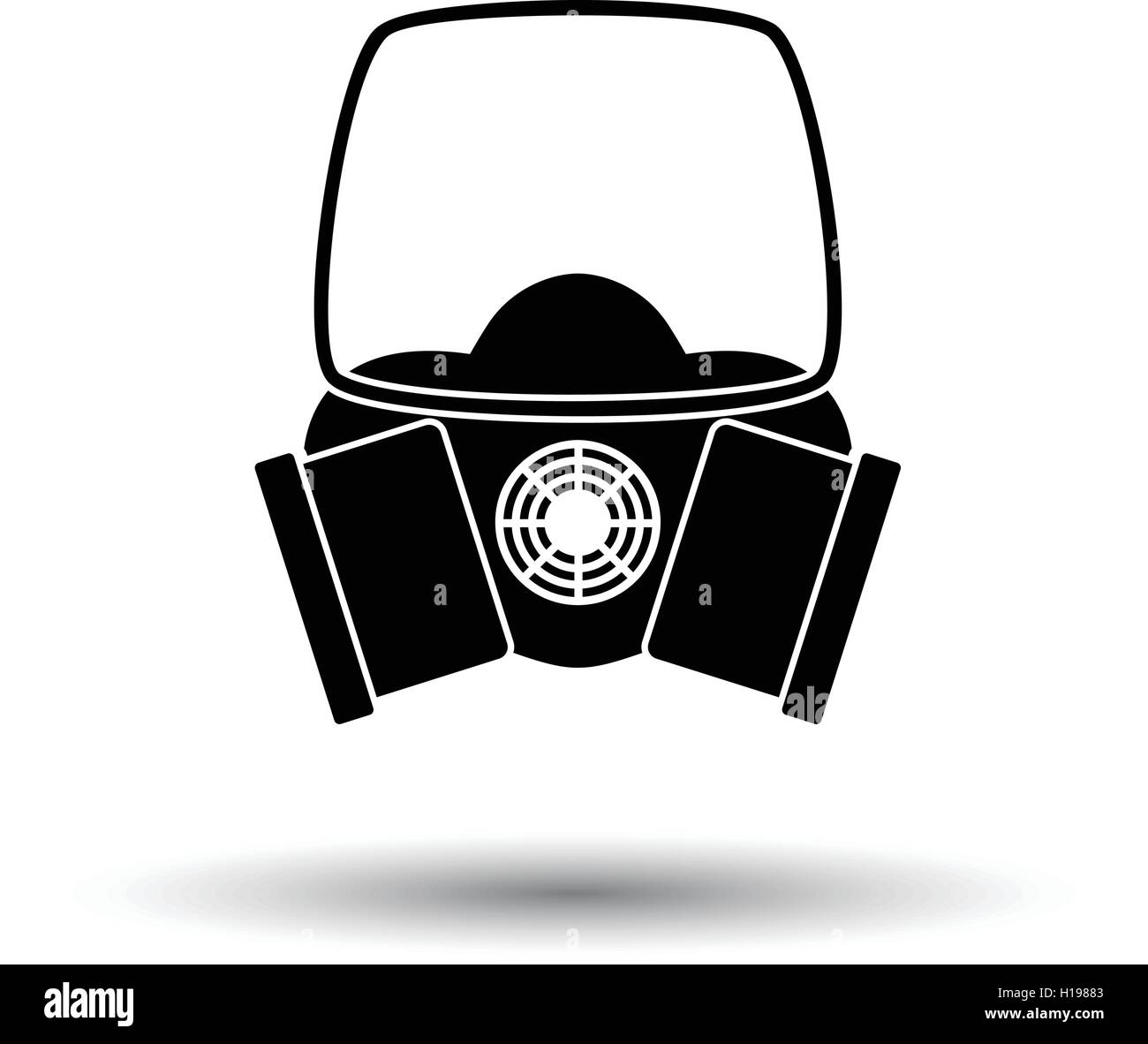 Icon of chemistry gas mask. White background with shadow design. Vector ...