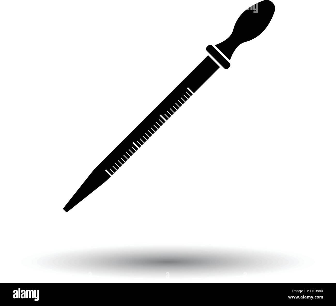 Icon of chemistry dropper. White background with shadow design. Vector ...