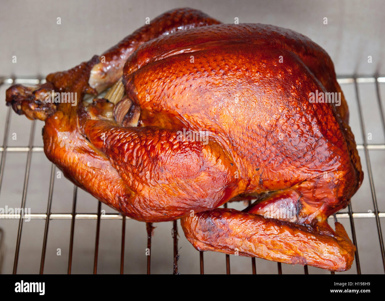 smoked turkey in smoker Stock Photo - Alamy