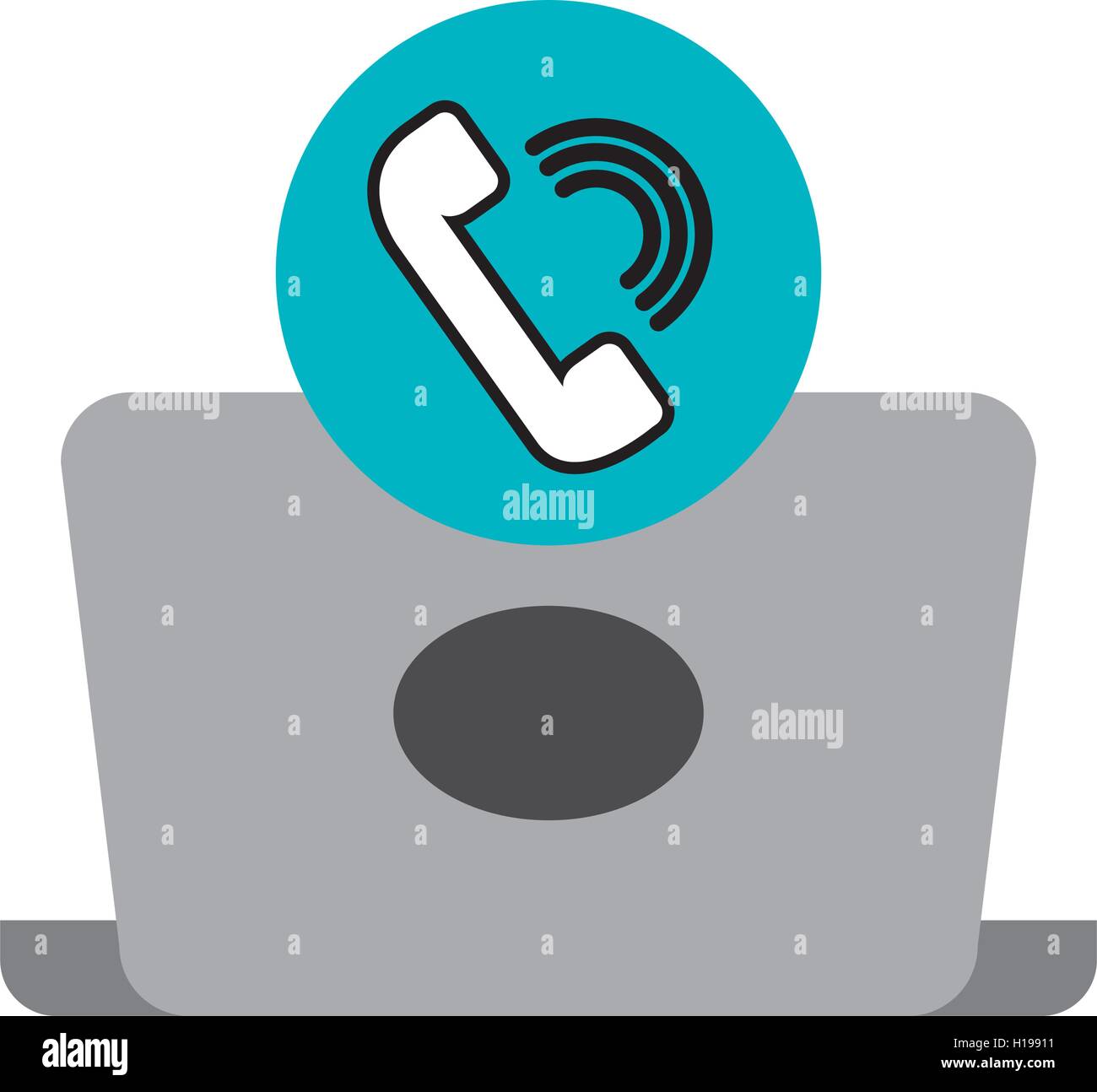 laptop computer with communication icon Stock Vector Image & Art - Alamy