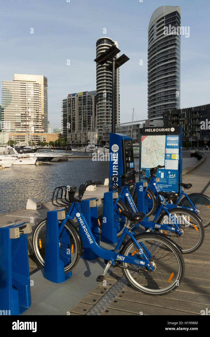 Melbourne Bike share stand at Victoria Harbour Docklands Melbourne ...