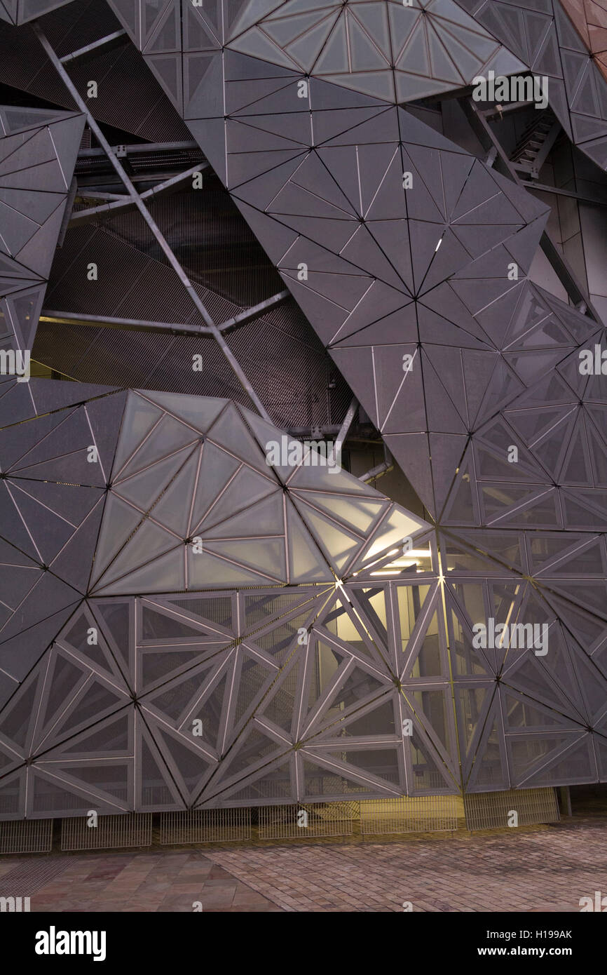 Detail showing the construction of Federation Square Melbourne Victoria ...