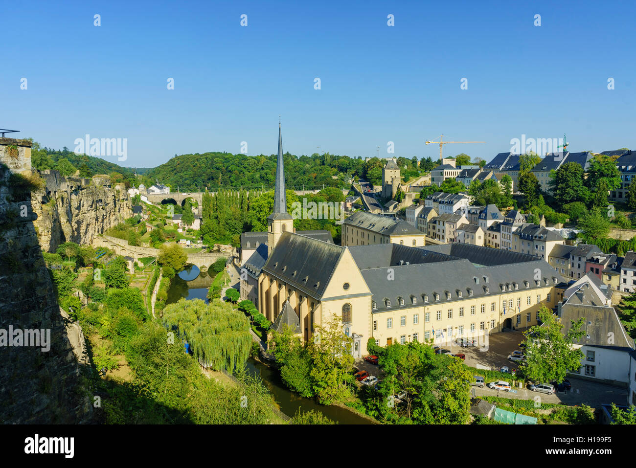 The historical beautiful and superb view of the Grund, Luxembourg Stock ...