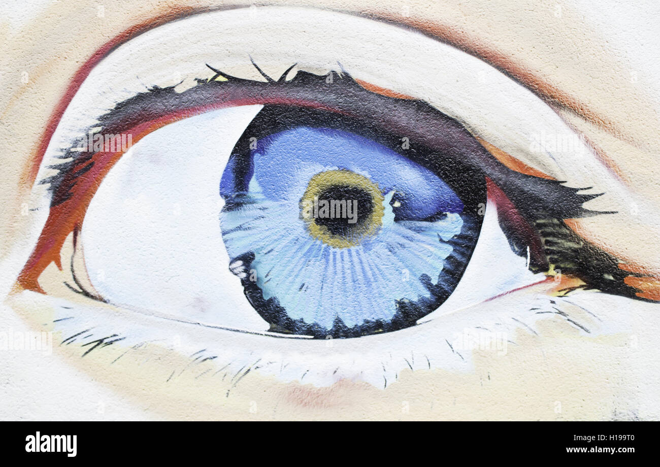 Graffiti eyes hi-res stock photography and images - Alamy