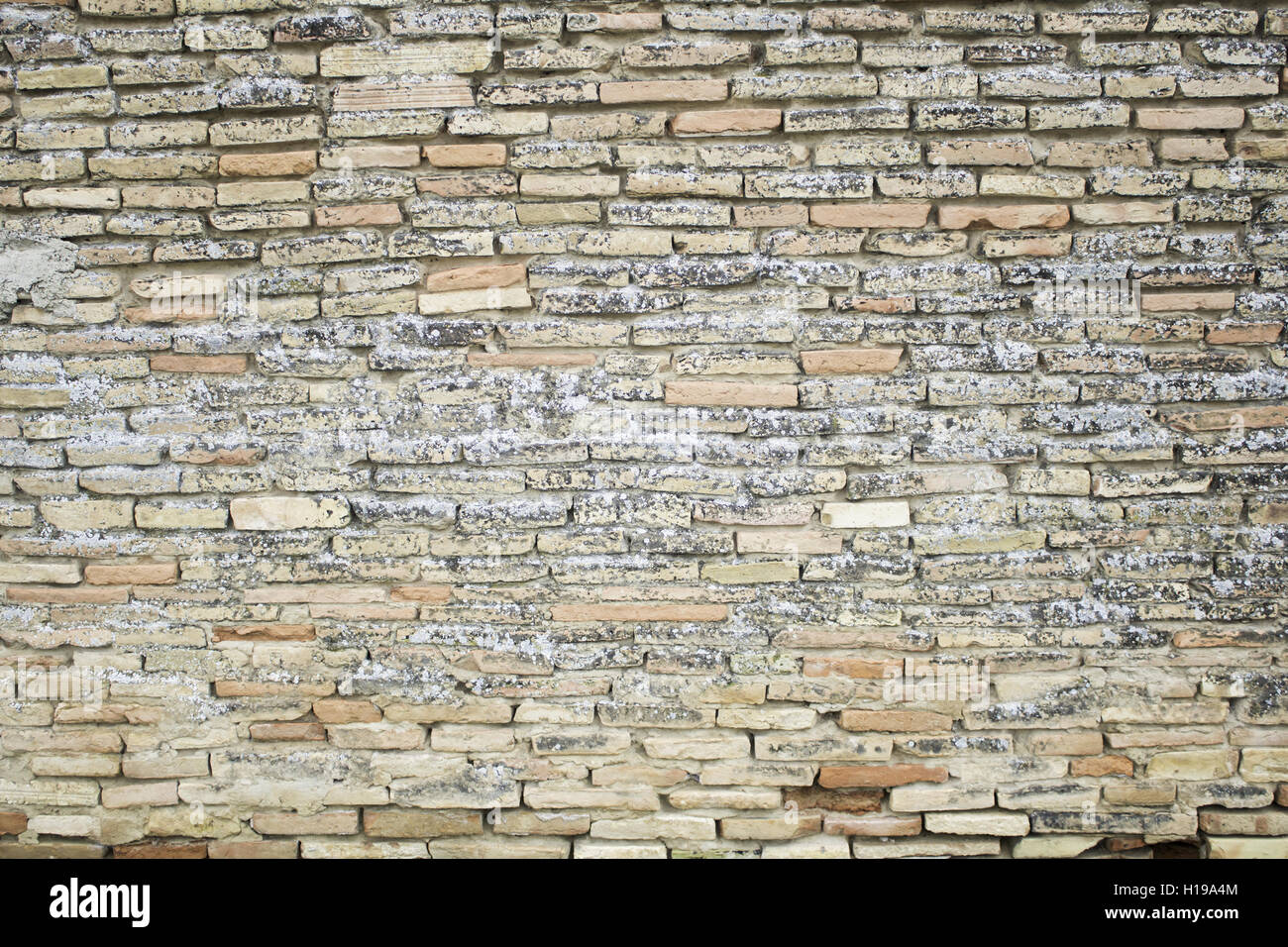 Dirty brick smashed into urban building Stock Photo - Alamy