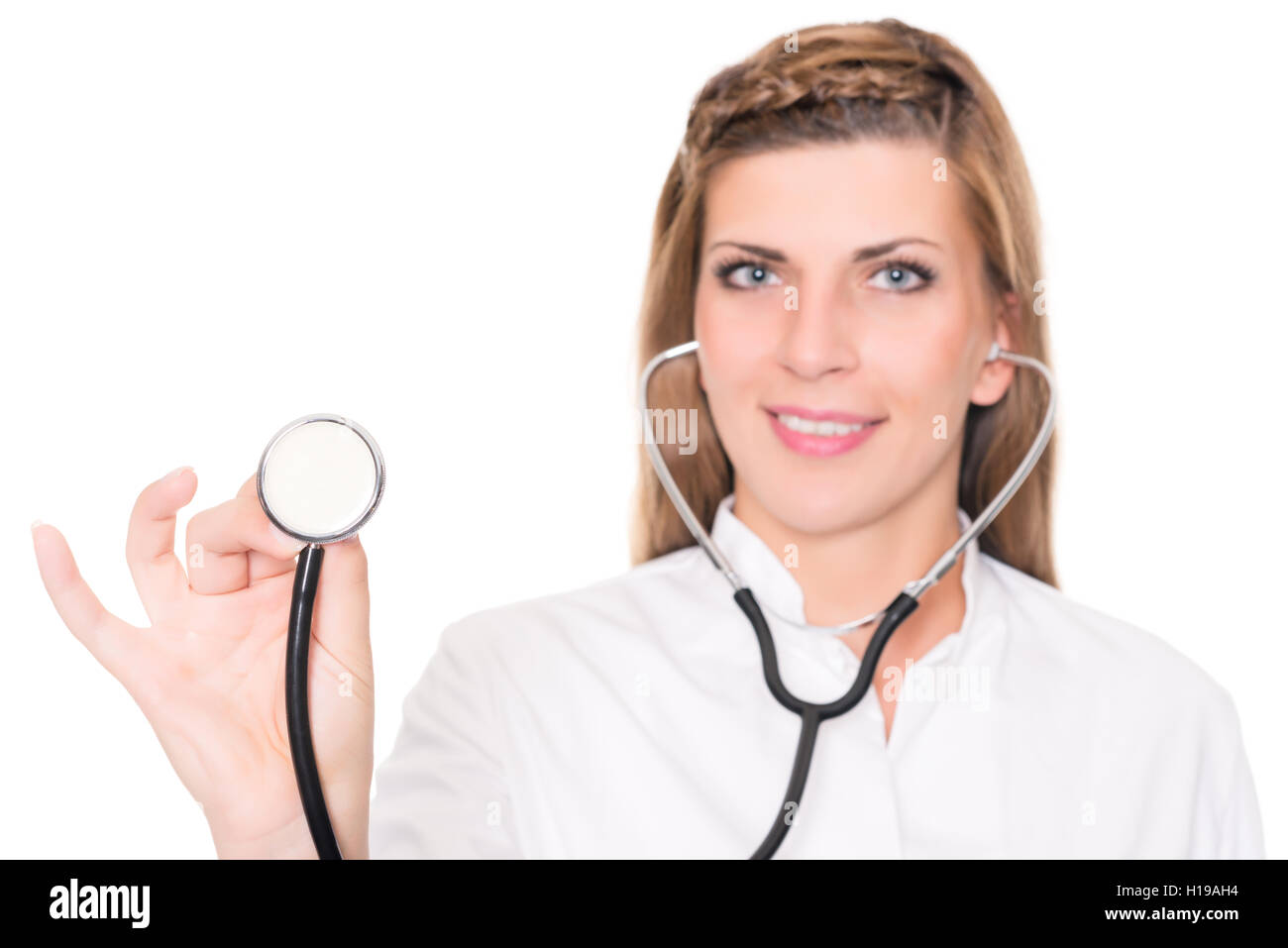 Portrait happy young doctor Cut Out Stock Images & Pictures - Alamy