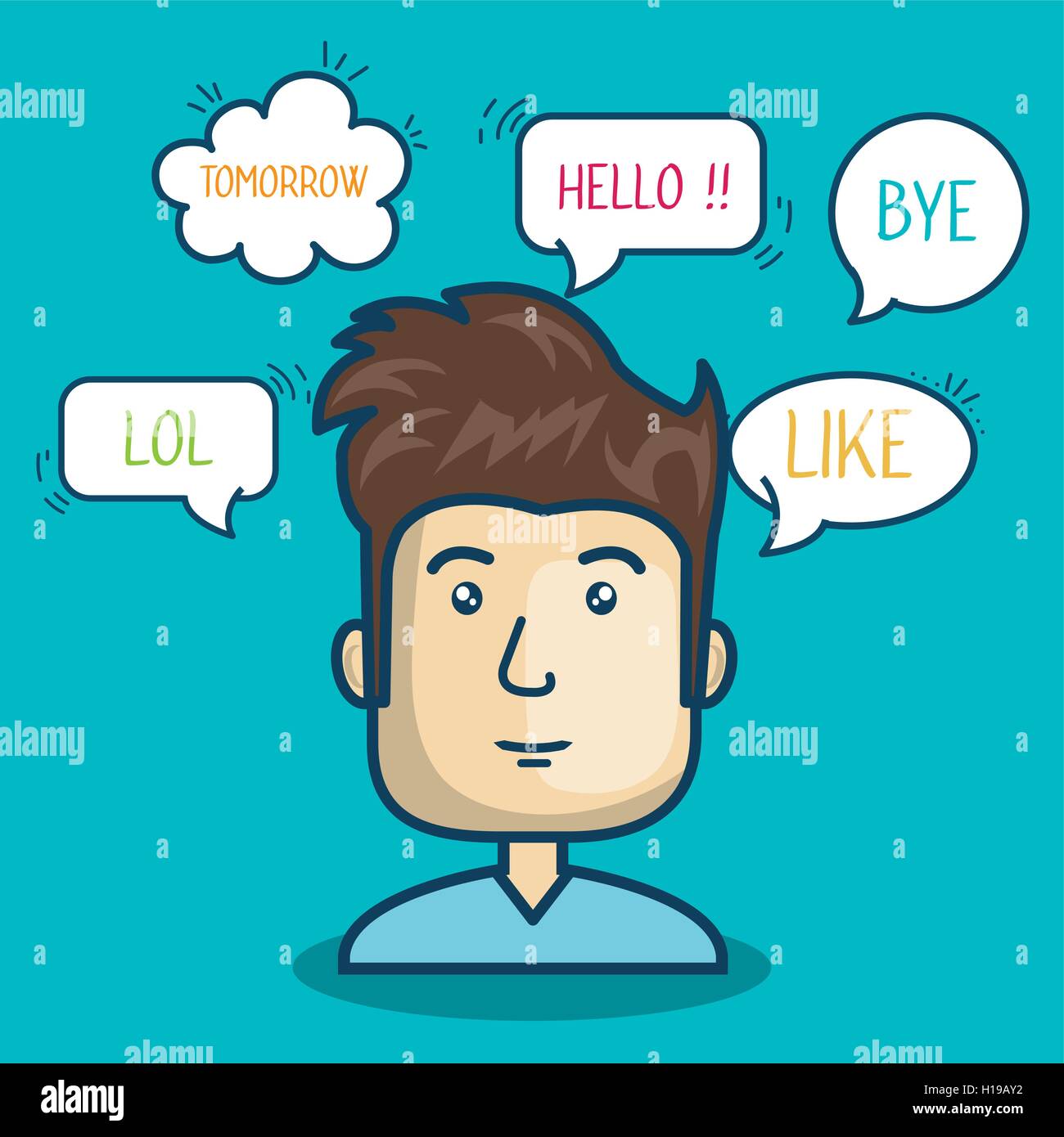 cartoon character bubble speech talk graphic Stock Vector Image & Art ...