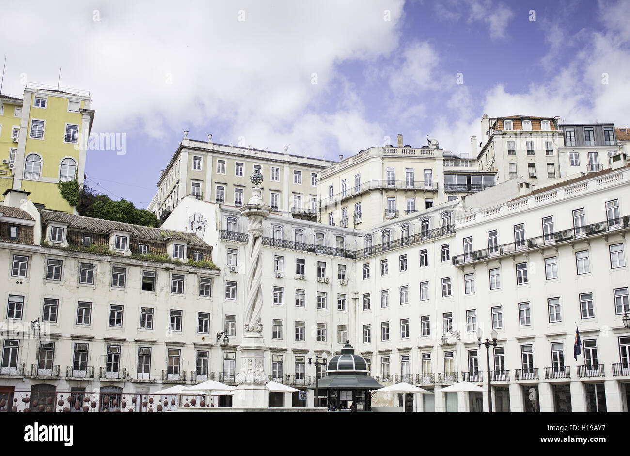 Sky in Lisbon urban square, construction and tourism Stock Photo - Alamy