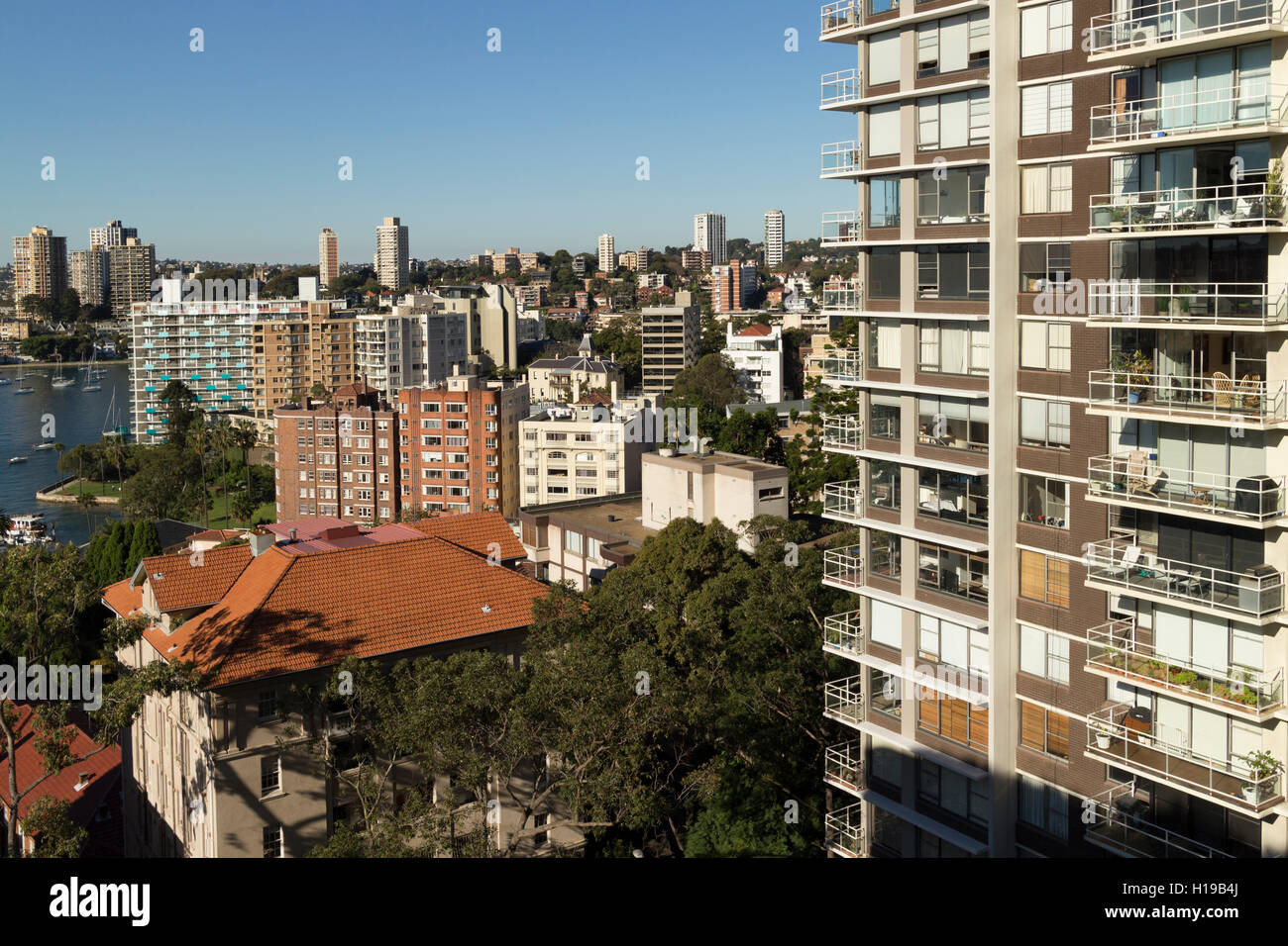 Inner city living apartment buildings Elizabeth Bay Sydney Australia ...