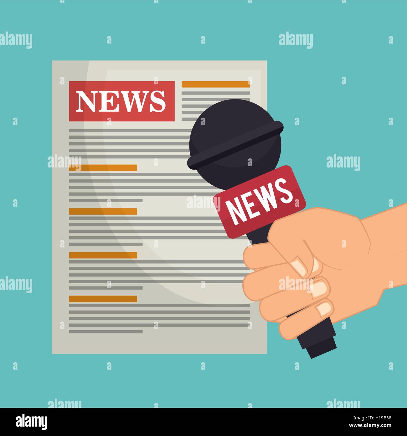 Hands microphone voice recorder Stock Vector Images - Alamy