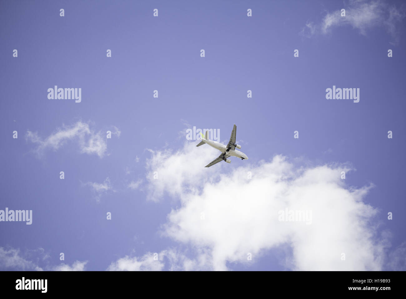 Airplane flying over clouds, travel and transportation Stock Photo - Alamy