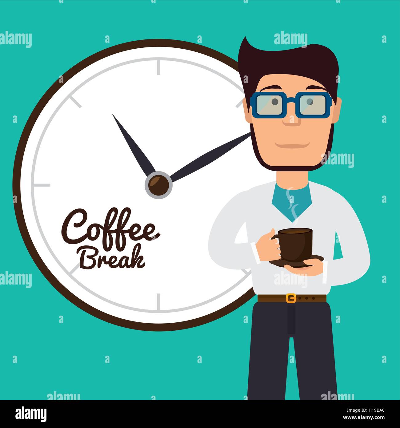 cartoon man coffee break graphic Stock Vector Image & Art - Alamy