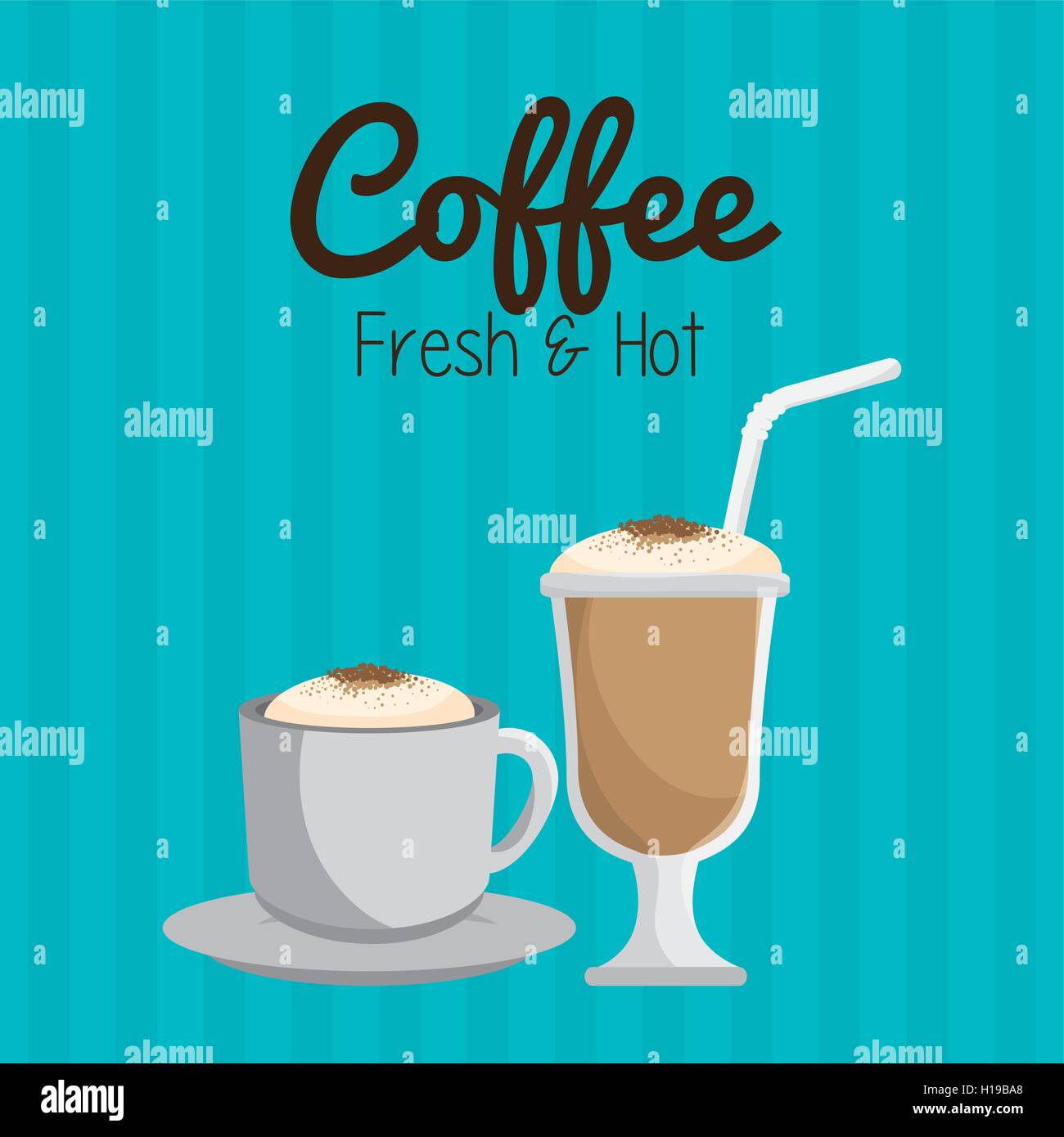 Ice coffee drinking straw Stock Vector Images - Alamy