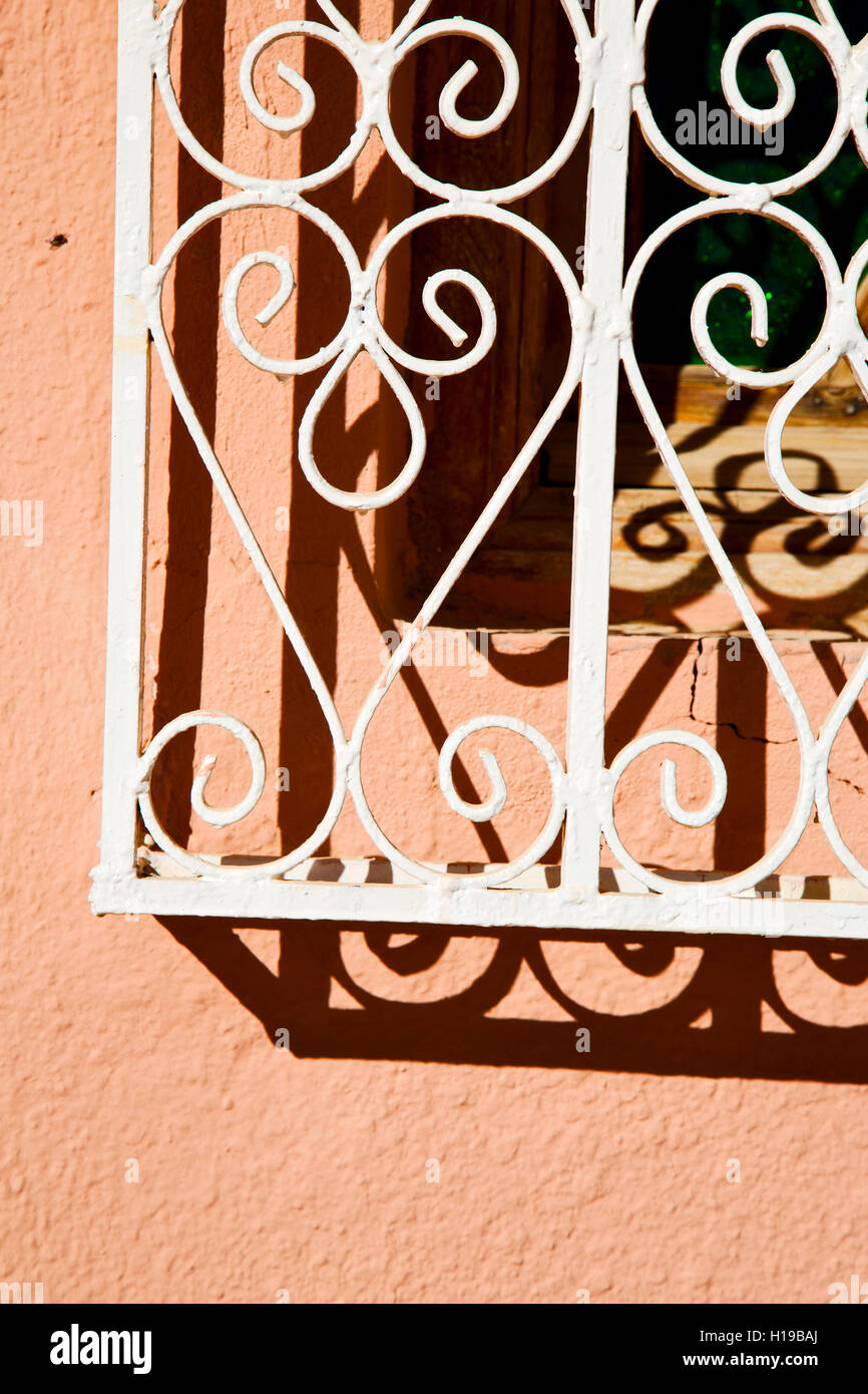 window in morocco africa and old construction wal brick historical ...