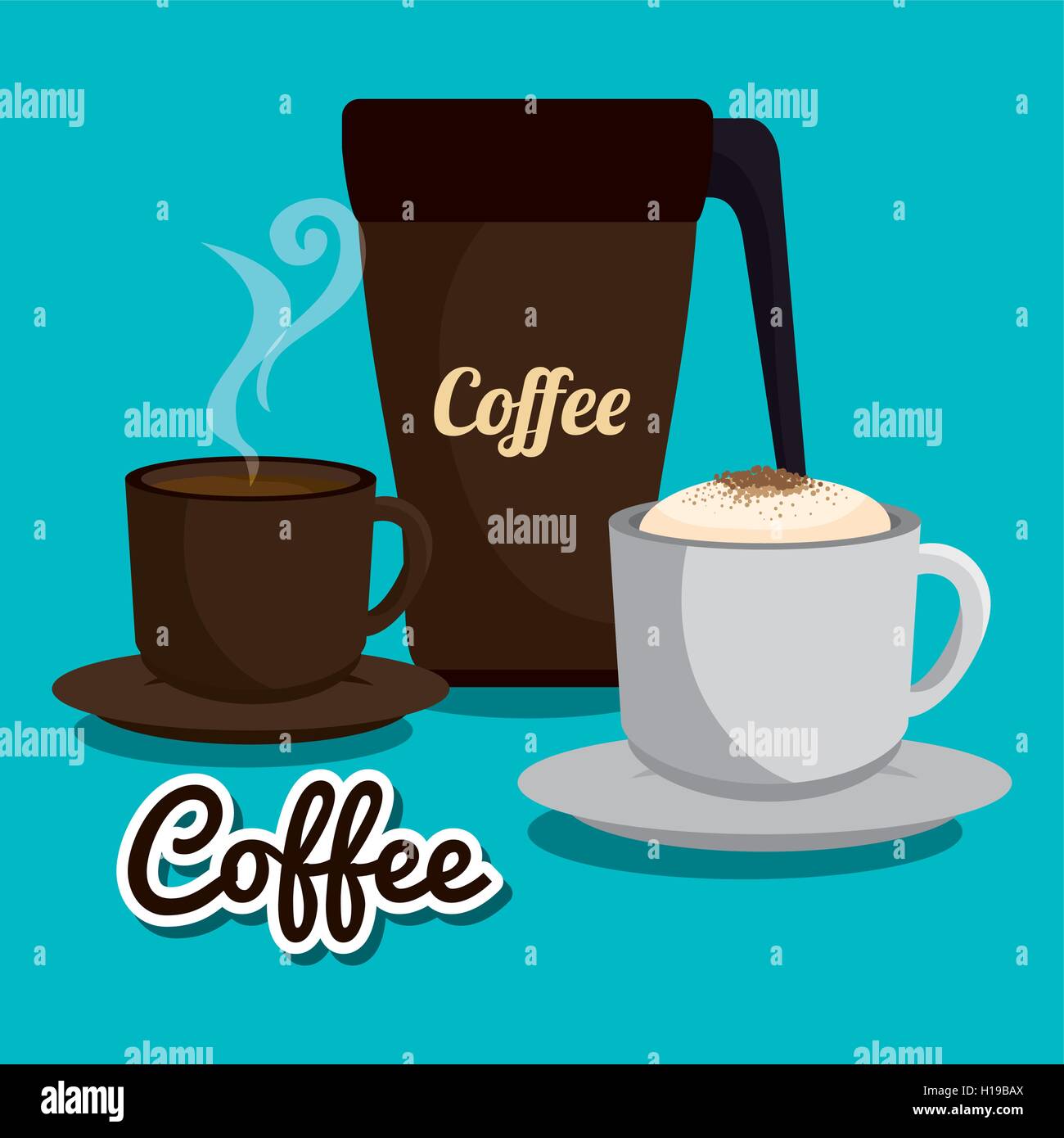 set of cup coffee graphic Stock Vector Image & Art - Alamy