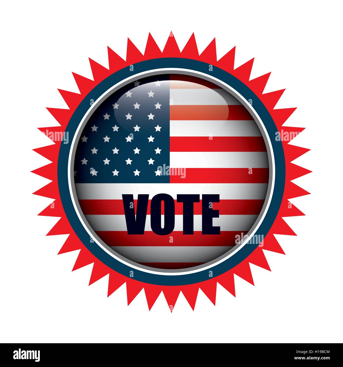 icon button flag usa vote graphic Stock Vector Image & Art - Alamy