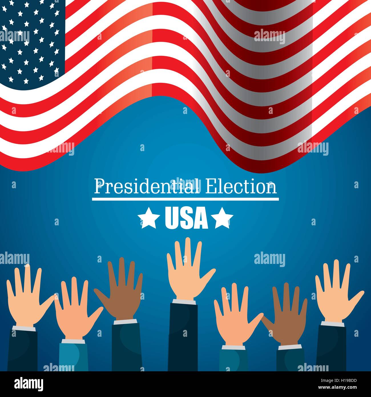 hands raised up election presidential graphic Stock Vector Image & Art ...