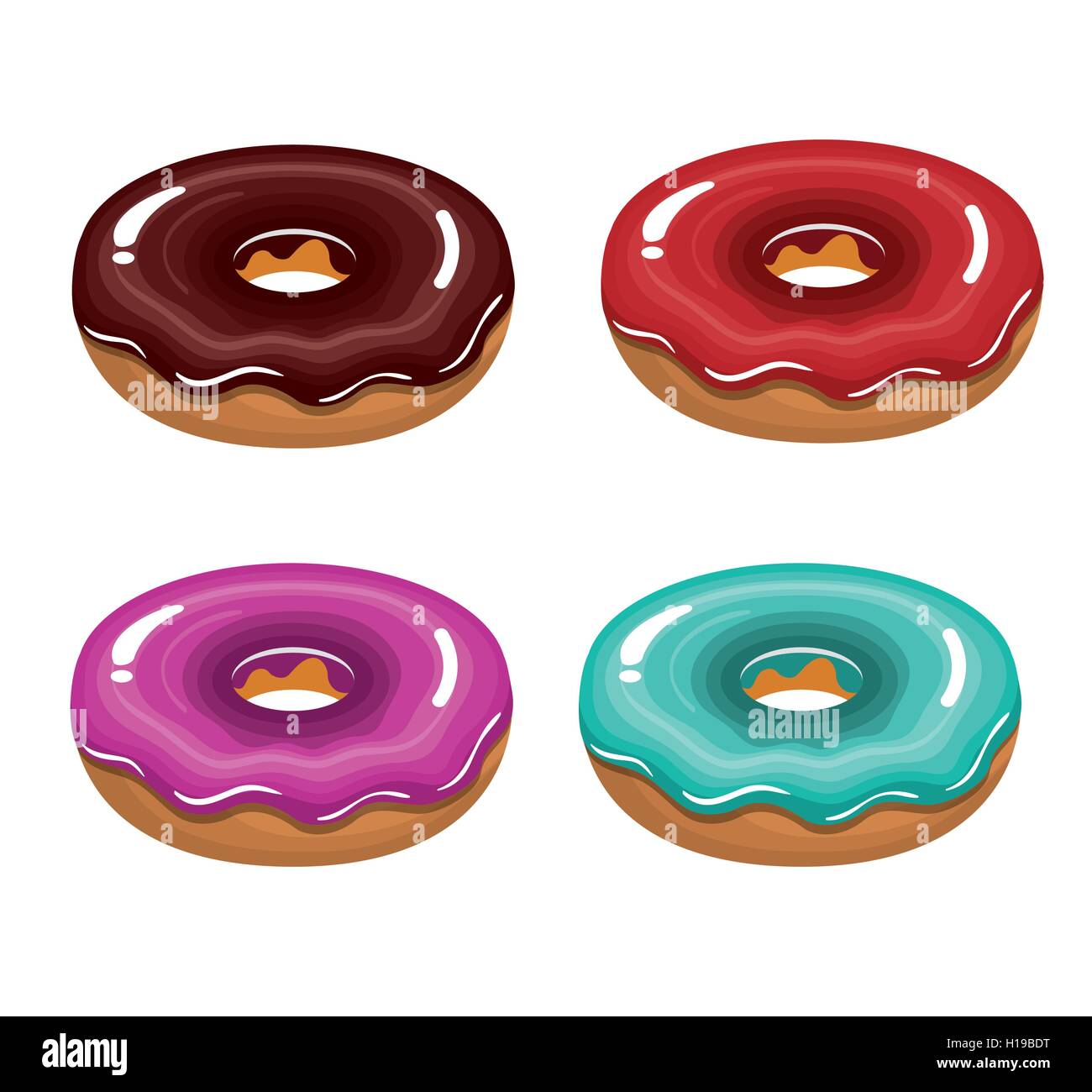 glazed color donuts tasty isolated graphic Stock Vector Image & Art - Alamy