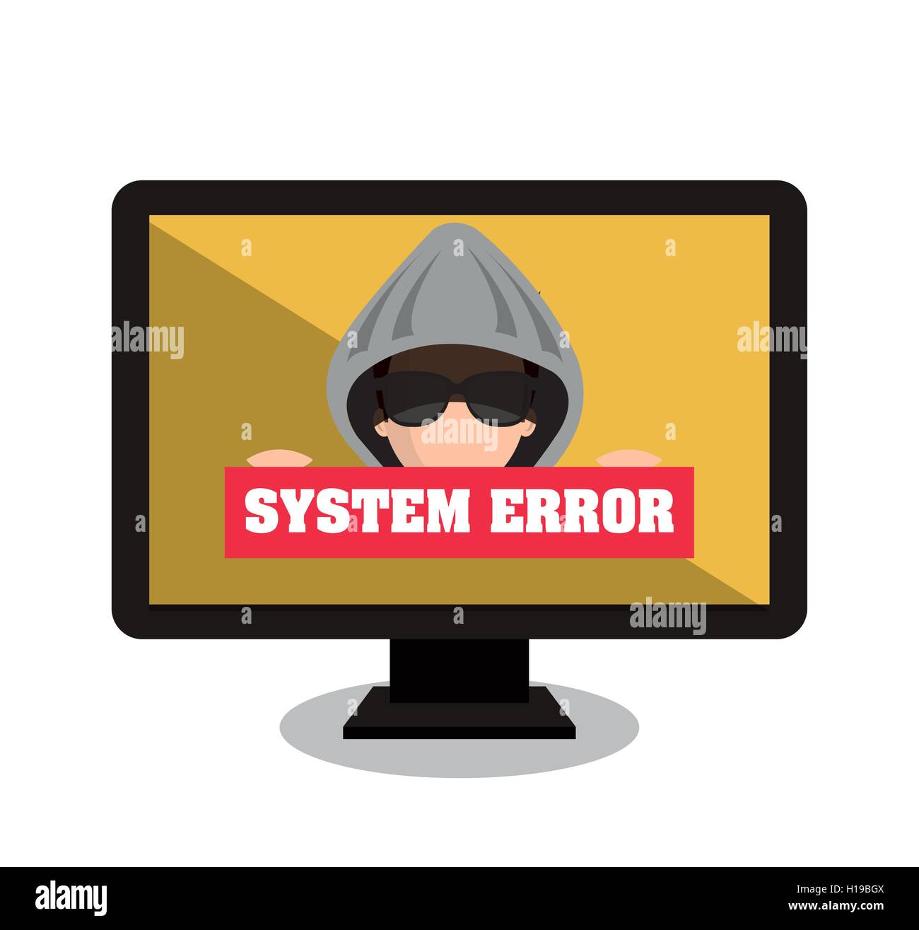 Hacking alert warning error message Cut Out Stock Images & Pictures - Alamy