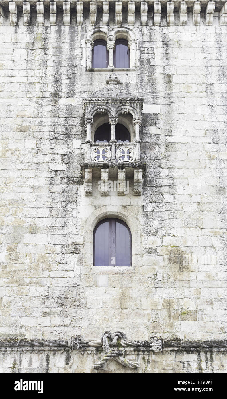 Belem tower facade architectural, construction Stock Photo - Alamy
