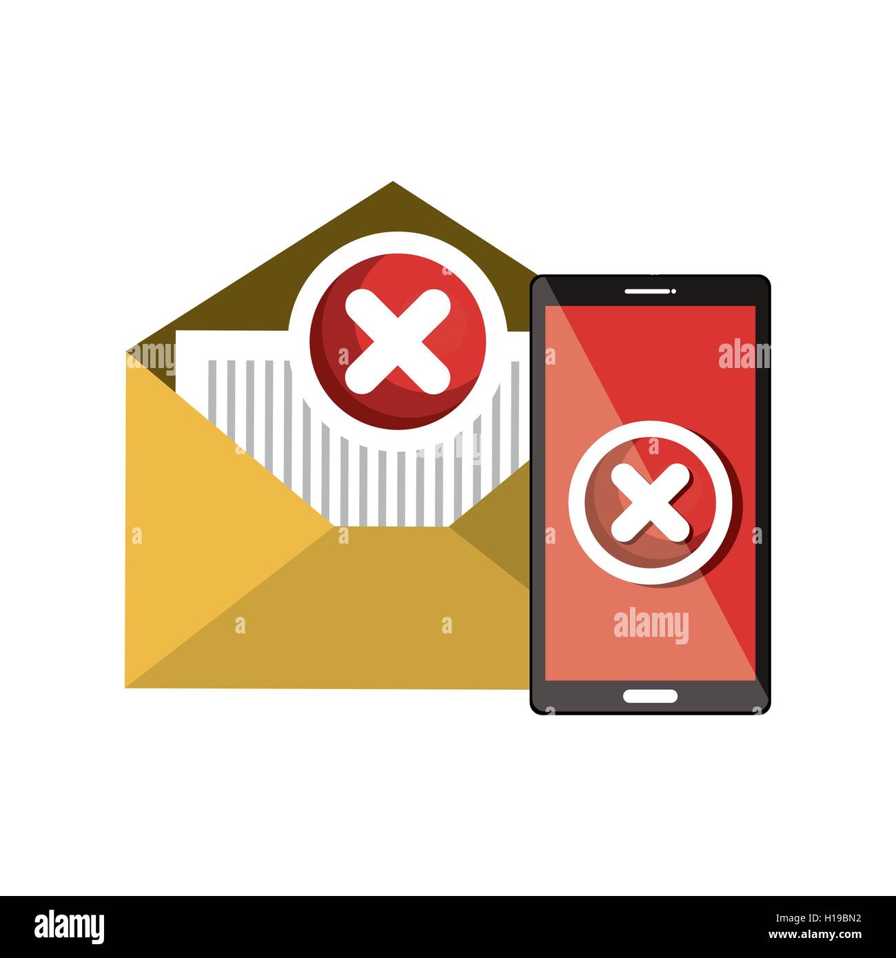 smartphone and email error symbol design Stock Vector Image & Art - Alamy