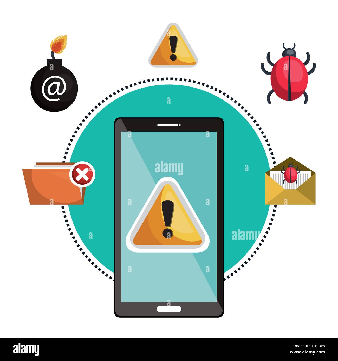 concept virus smartphone warning design Stock Vector Image & Art - Alamy
