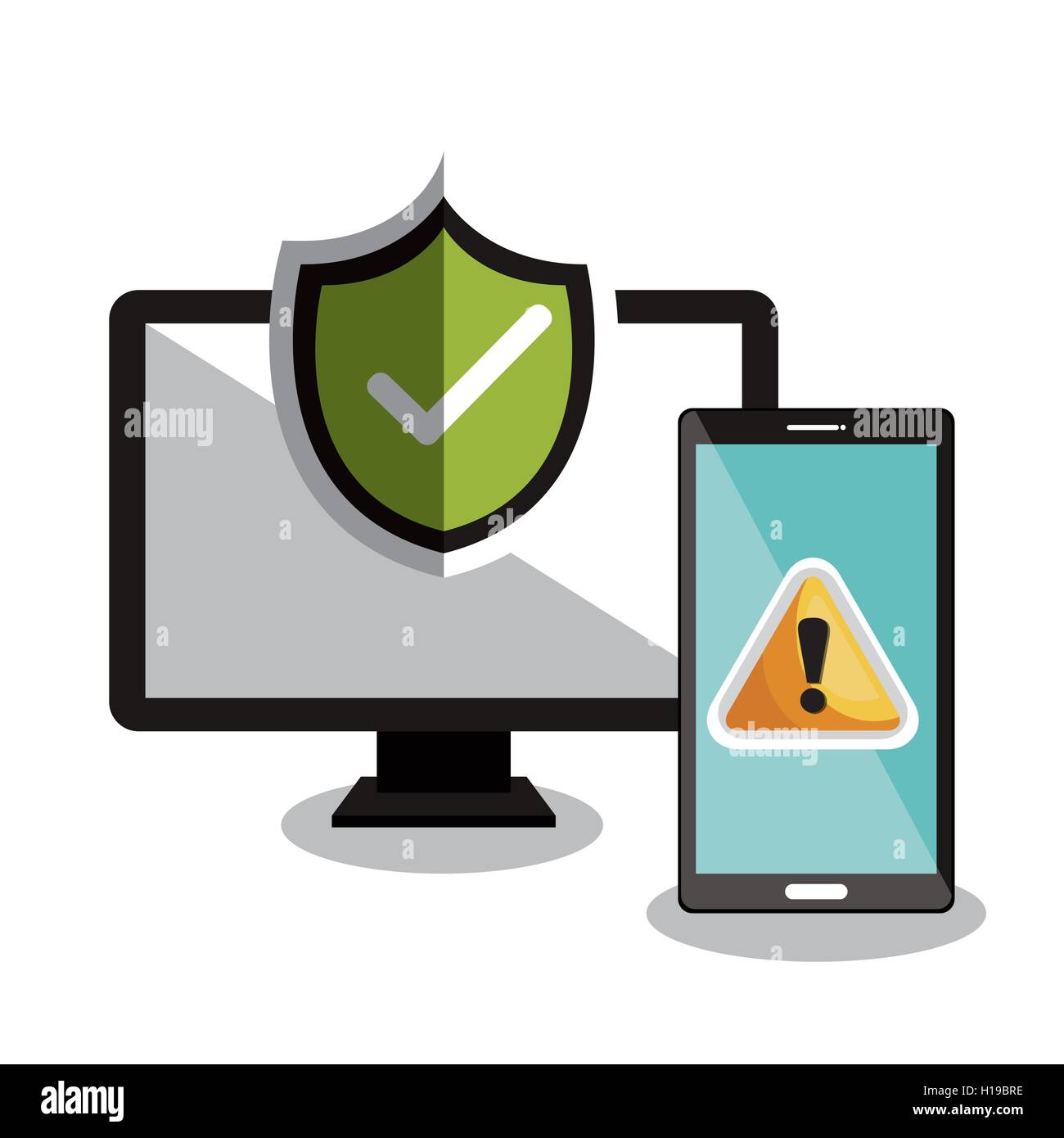 technology warning and checkmark design Stock Vector Image & Art - Alamy