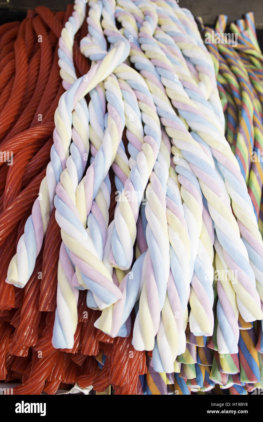 Licorice with different colored sugar, candy Stock Photo - Alamy