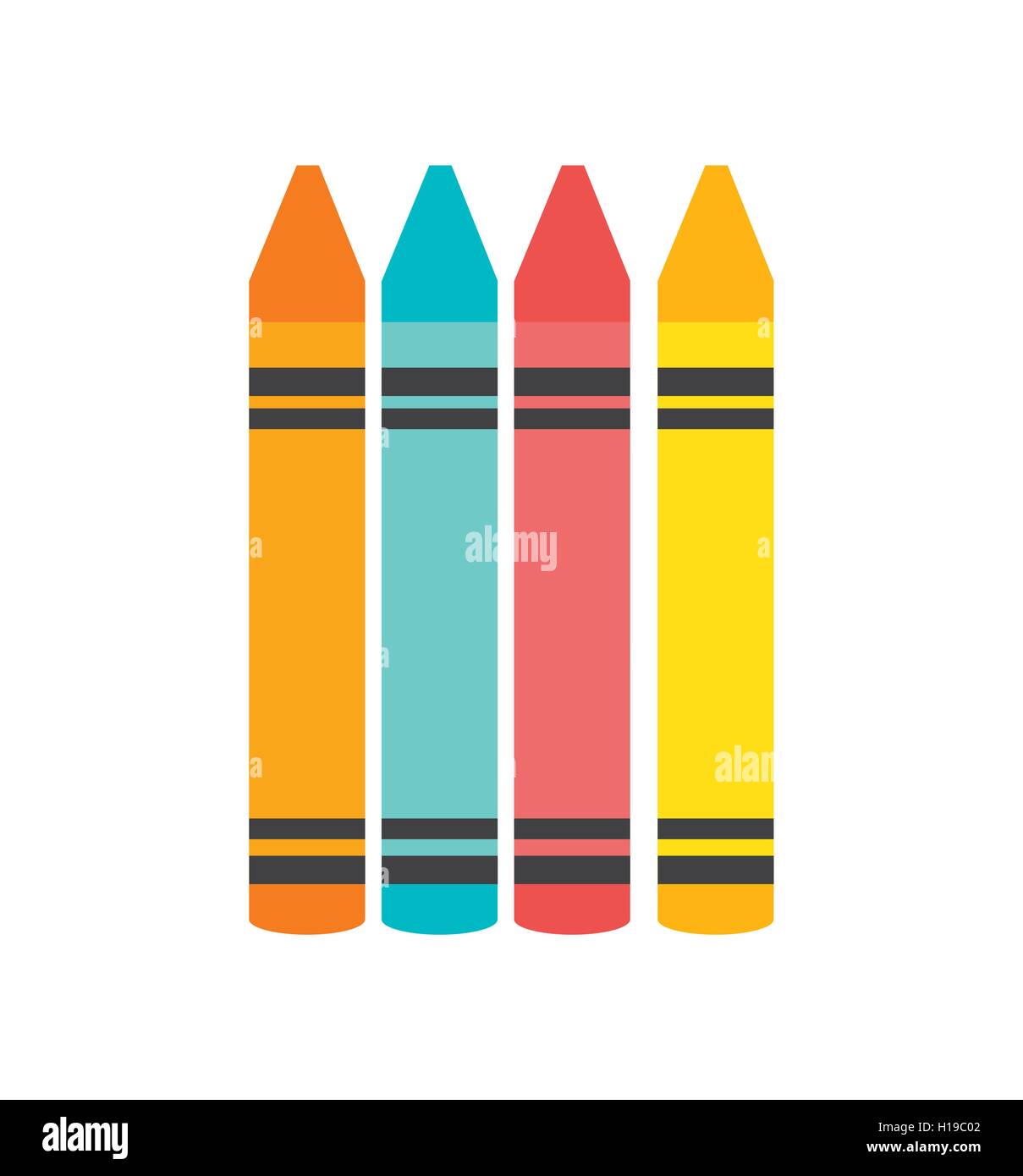 cartoon crayons colors graphic isolated Stock Vector Image & Art - Alamy