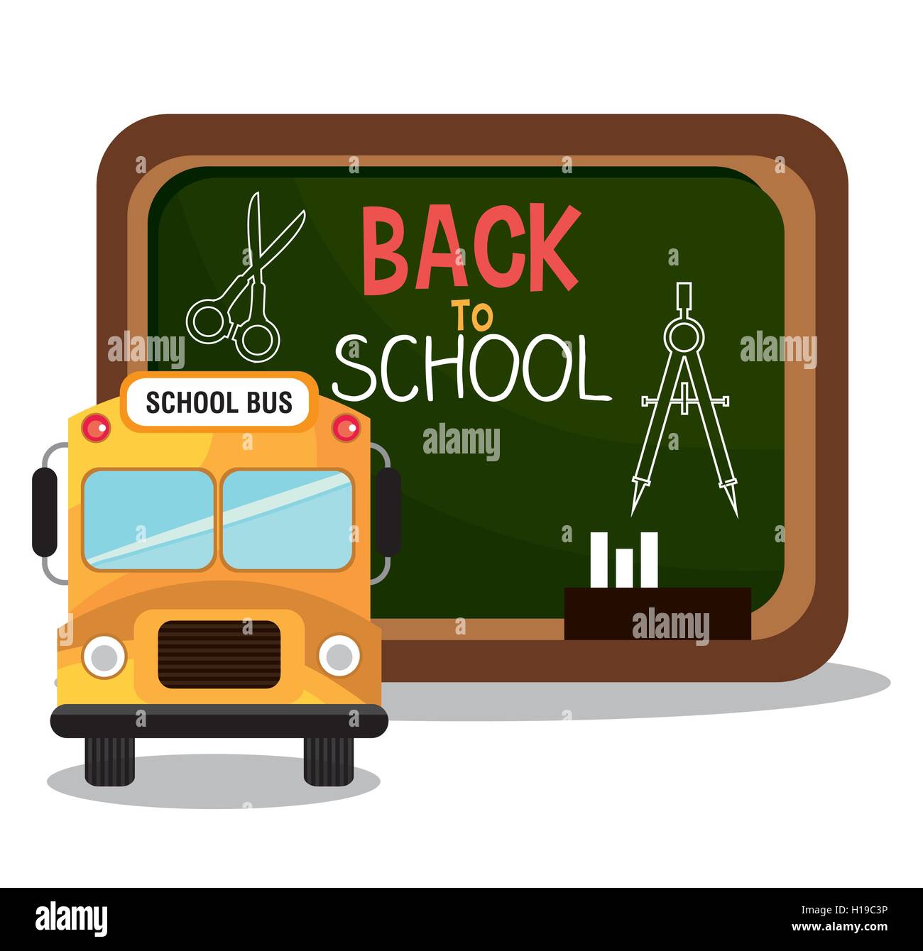 back to school bus and board design Stock Vector Image & Art - Alamy