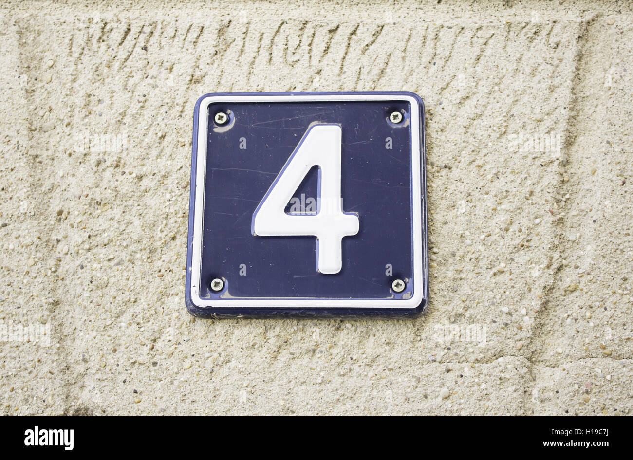 Number four on urban housing, construction Stock Photo - Alamy