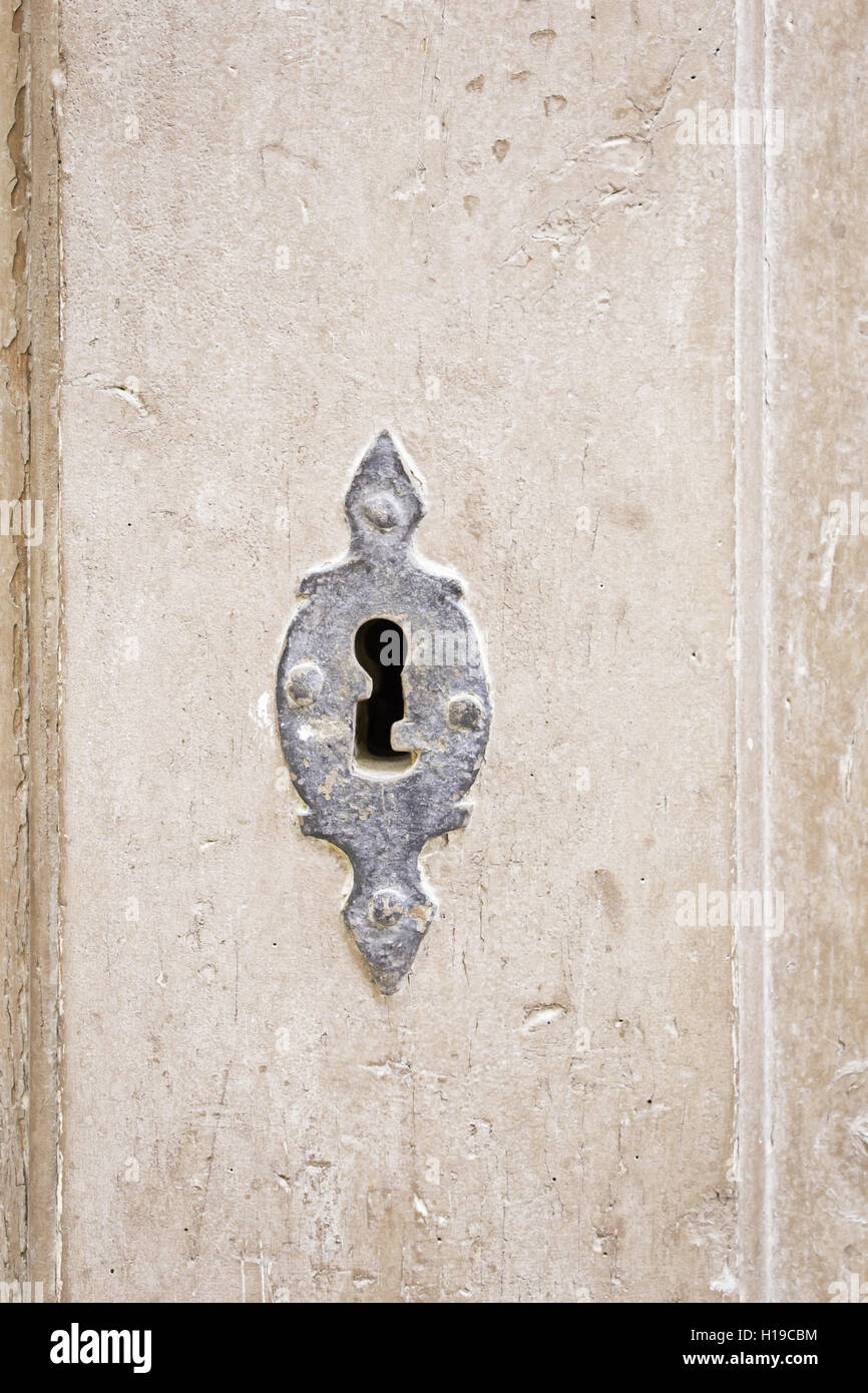Old iron lock on wooden door, construction Stock Photo - Alamy