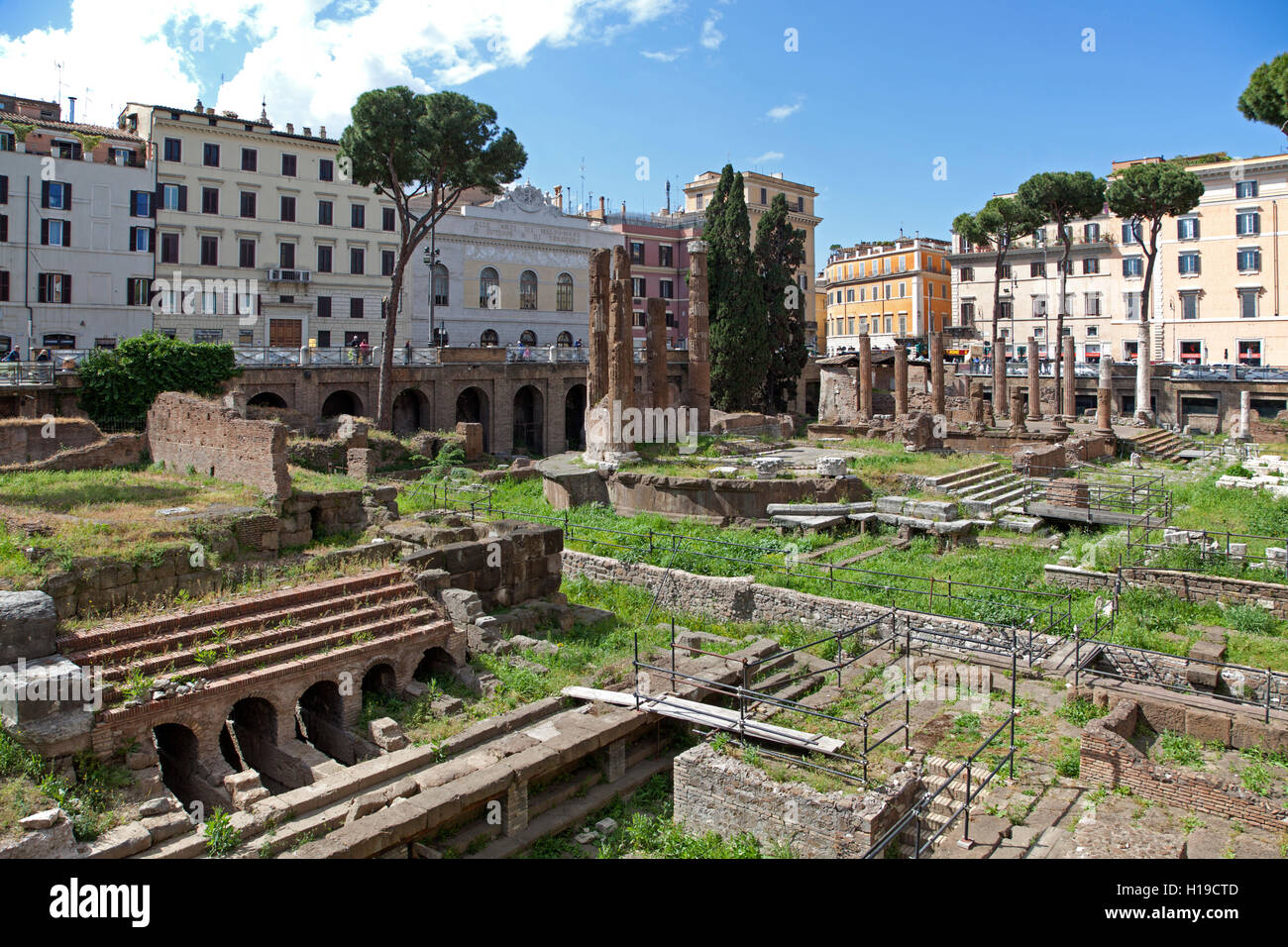 The Largo di Torre Argentina with four Republican era temple ruins ...