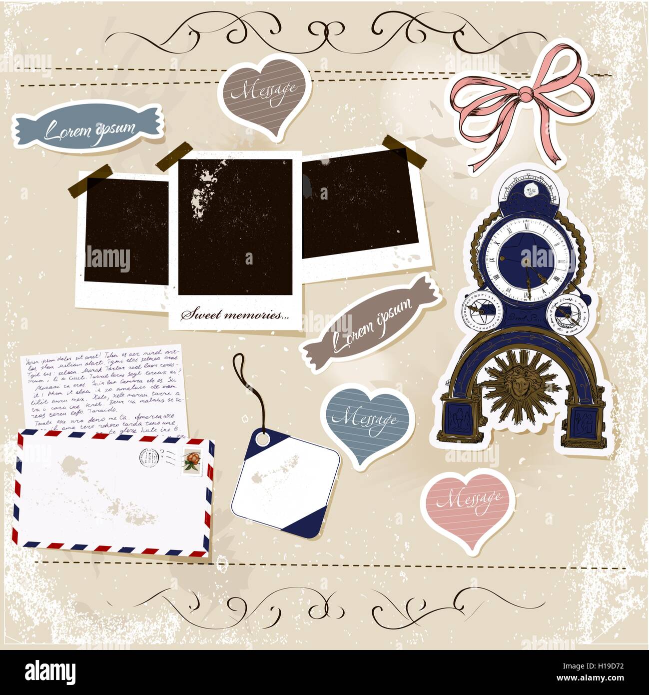 Scrapbook elements set Stock Vector Image & Art - Alamy