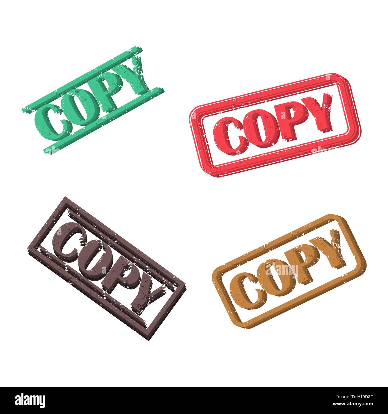 A set of rectangular stamps copy, vector illustration Stock Vector ...