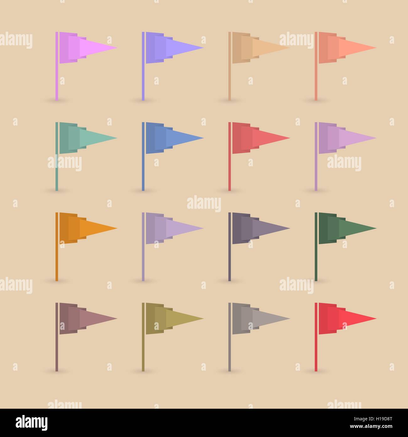 Set paper flags, vector illustration Stock Vector Image & Art - Alamy