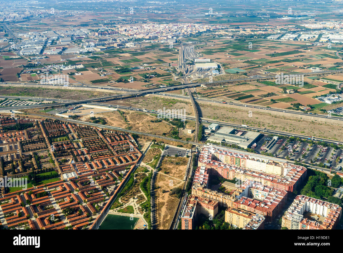 Aerial Photo Of Valencia City Surrounding Area In Spain Stock Photo - Alamy