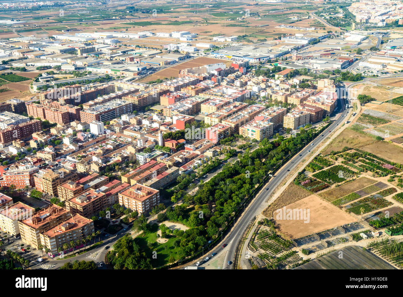 Aerial Photo Of Valencia City Surrounding Area In Spain Stock Photo - Alamy