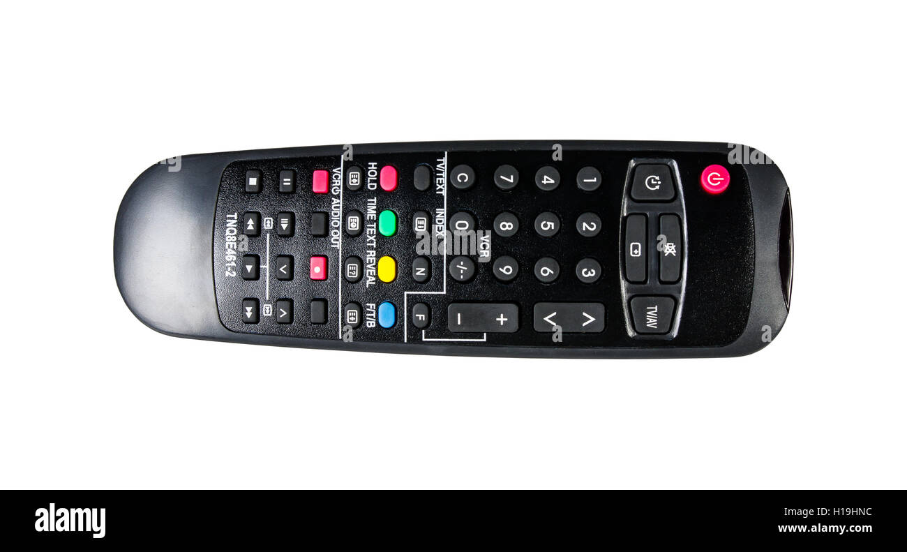 TV remote control isolated on white background Stock Photo - Alamy