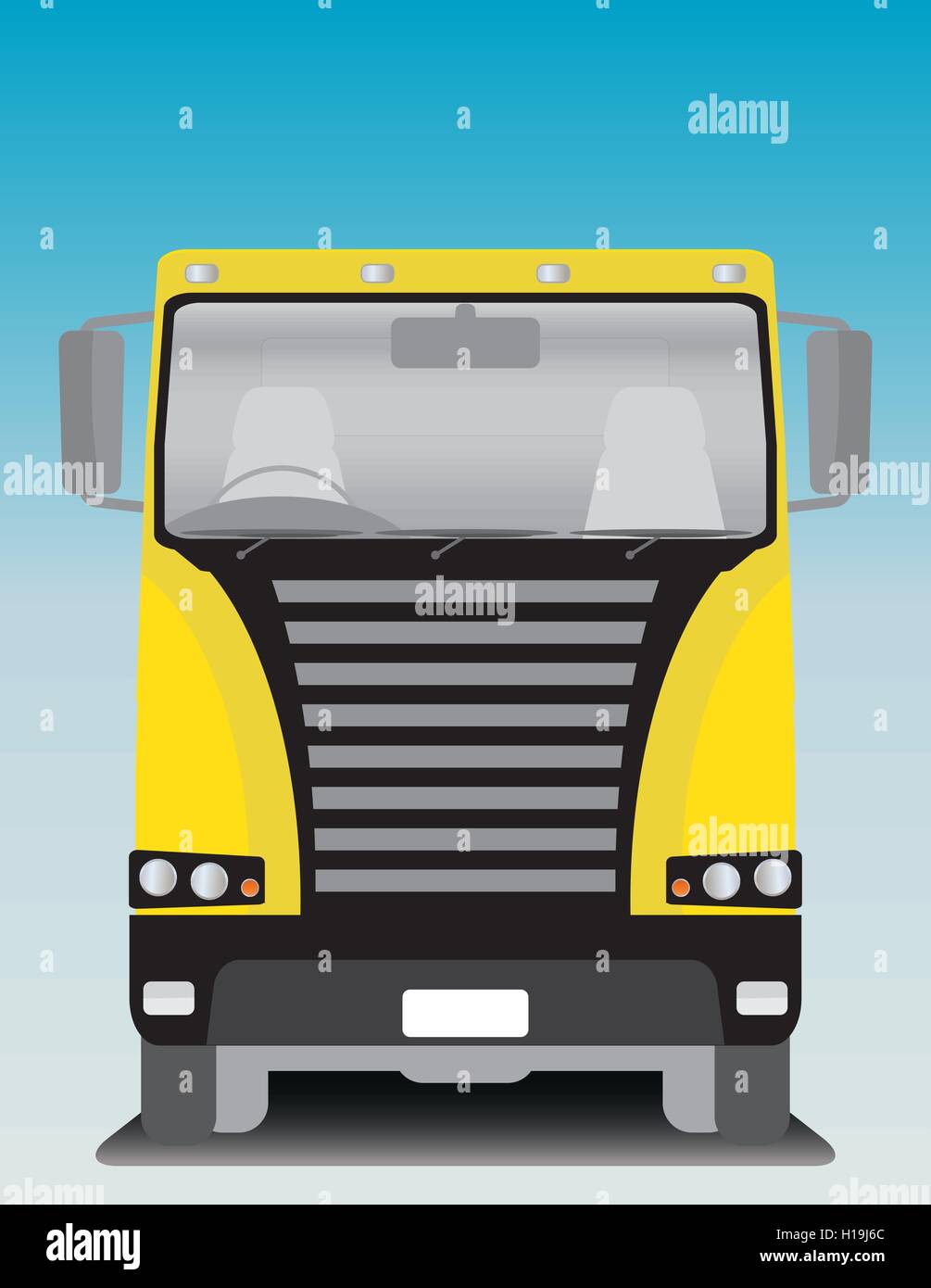 Front view of Cargo truck Vector Illustration Stock Vector Image & Art ...