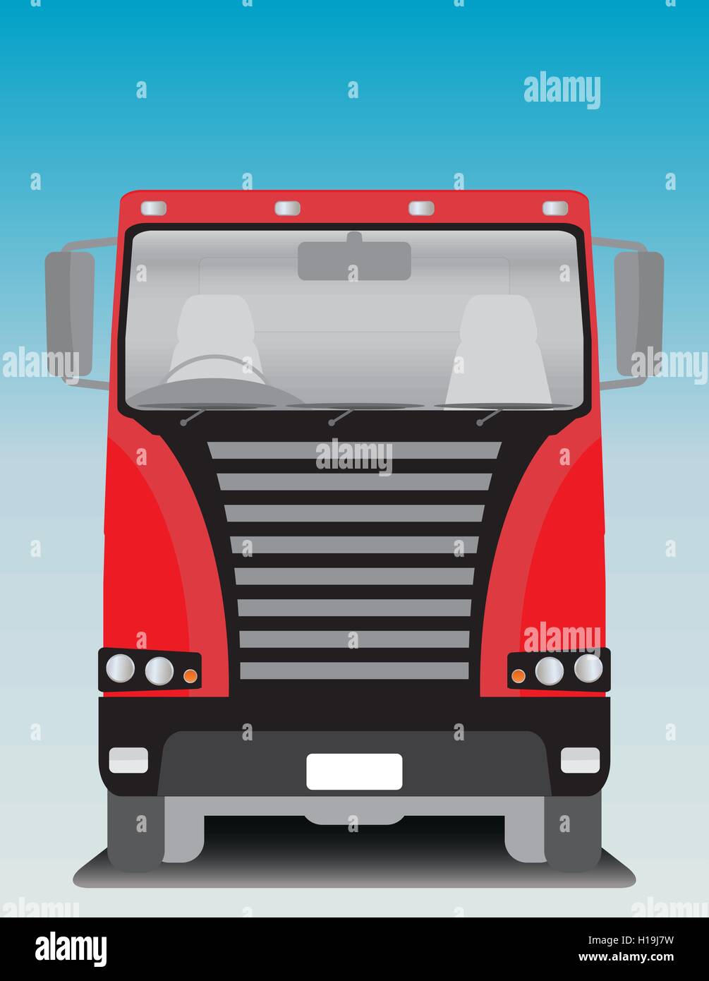 Front view of Cargo truck Vector Illustration Stock Vector Image & Art ...