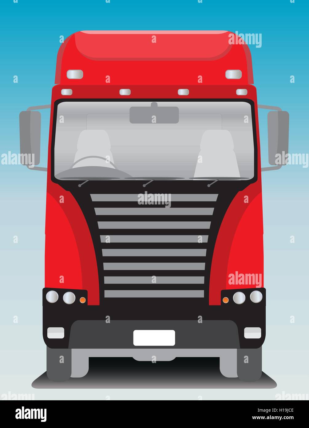 Front view of Cargo truck Vector Illustration Stock Vector Image & Art ...