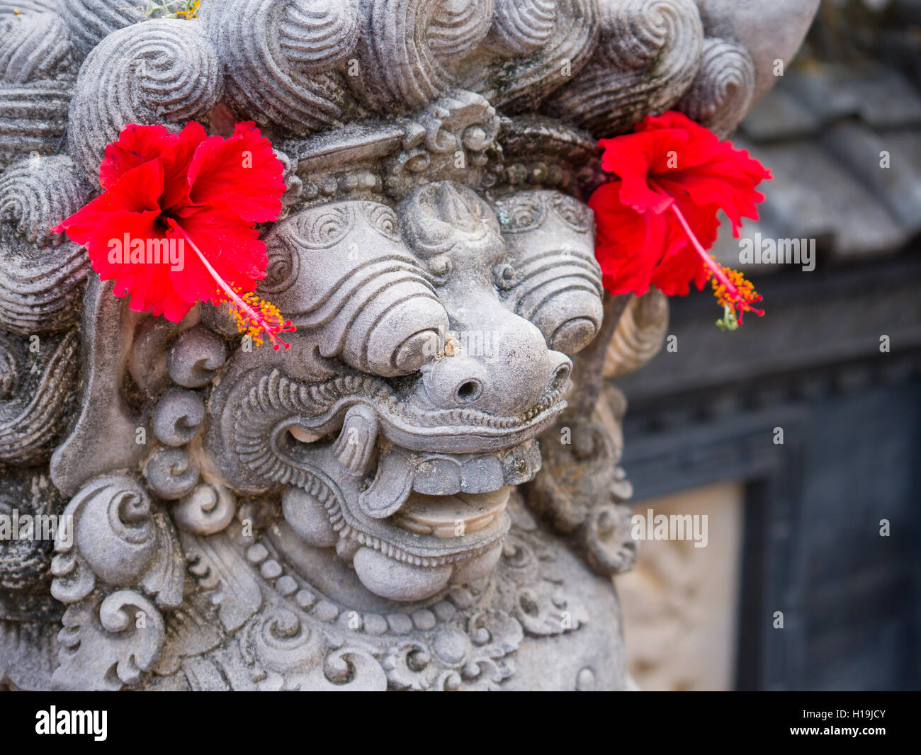 Ancient Balinese statue at the temple in Bali Indonesia Stock Photo - Alamy