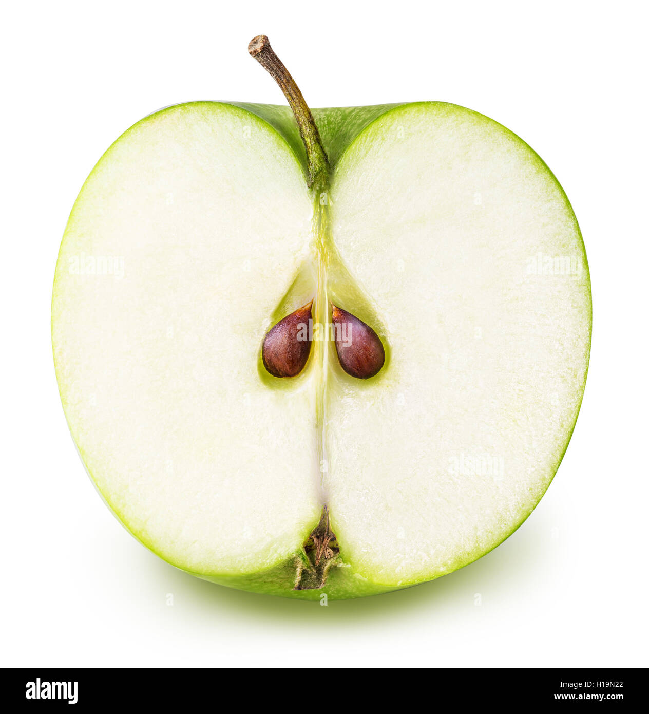 one green cut apple isolated on white background clipping path Stock ...