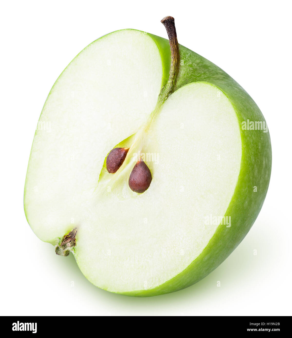 one green cut apple isolated on white background clipping path Stock ...