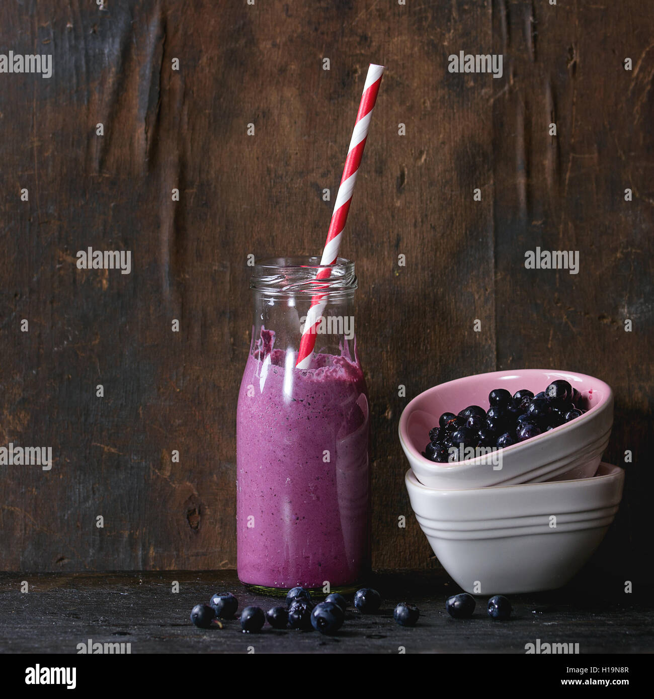 Homemade blueberry smoothie Stock Photo - Alamy