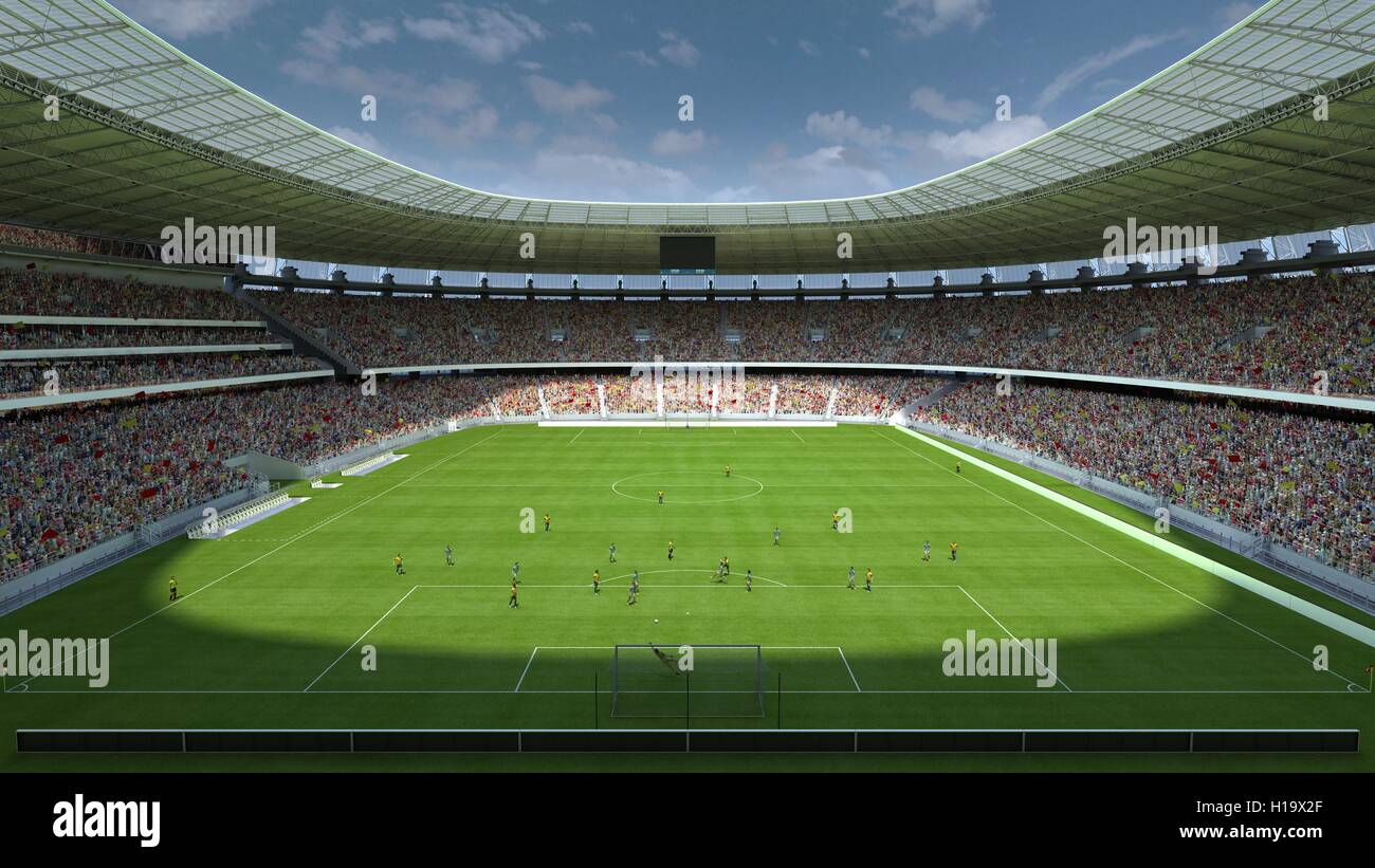 inside the football stadium. 3d rendering Stock Photo - Alamy