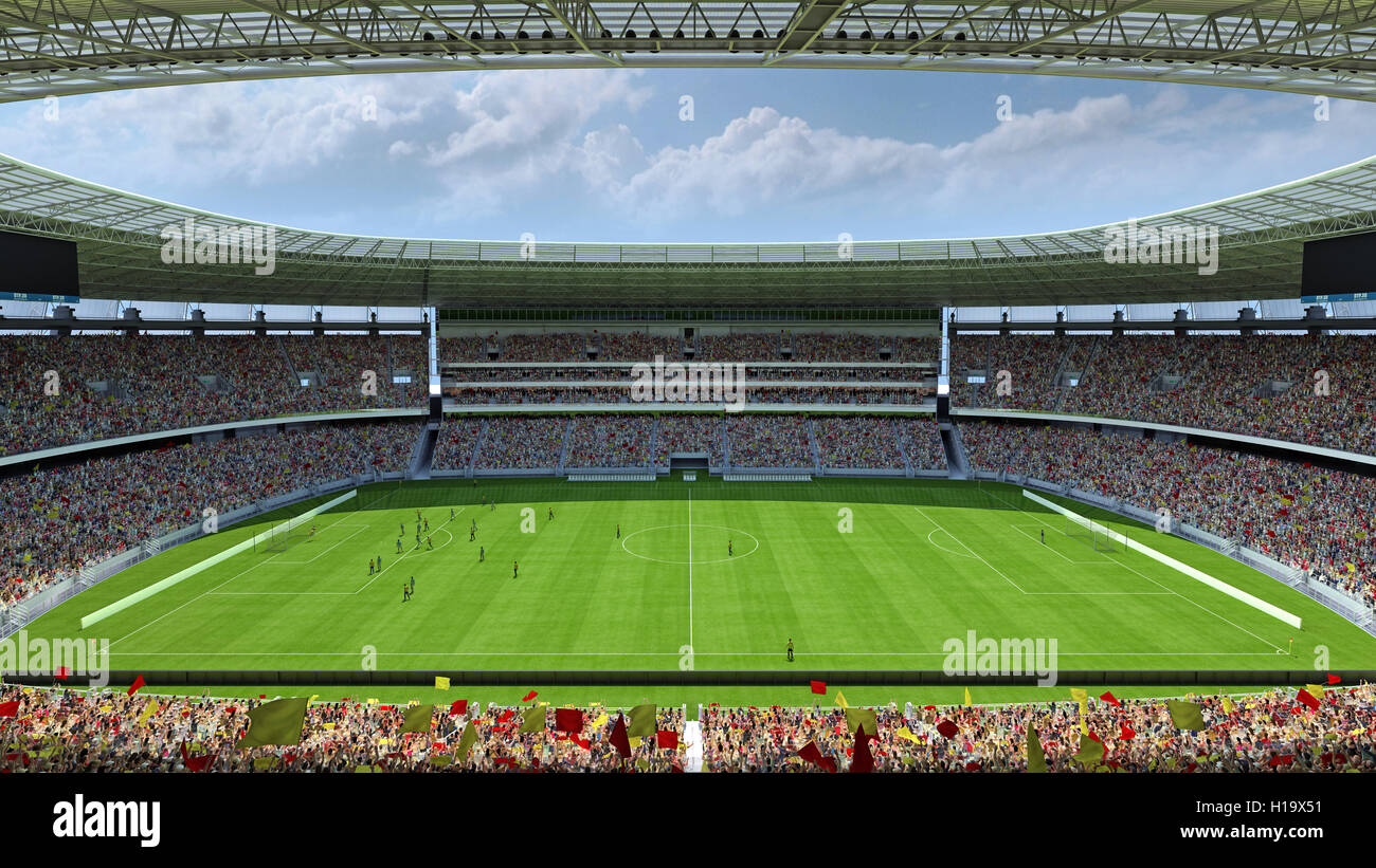 Inside football stadium 3d rendering hi-res stock photography and ...