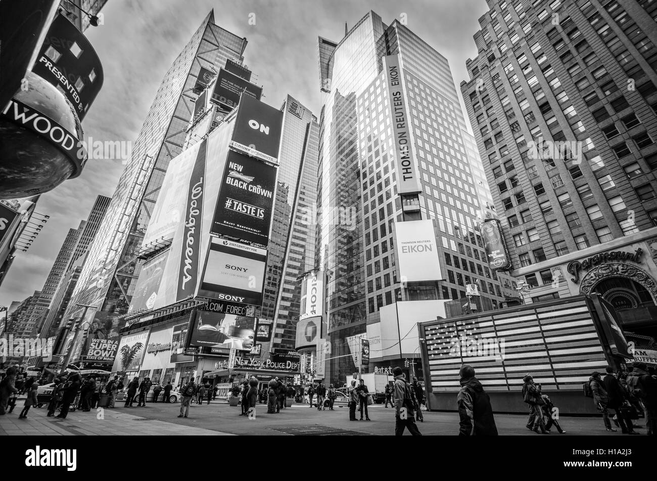 Times square view Black and White Stock Photos & Images - Alamy