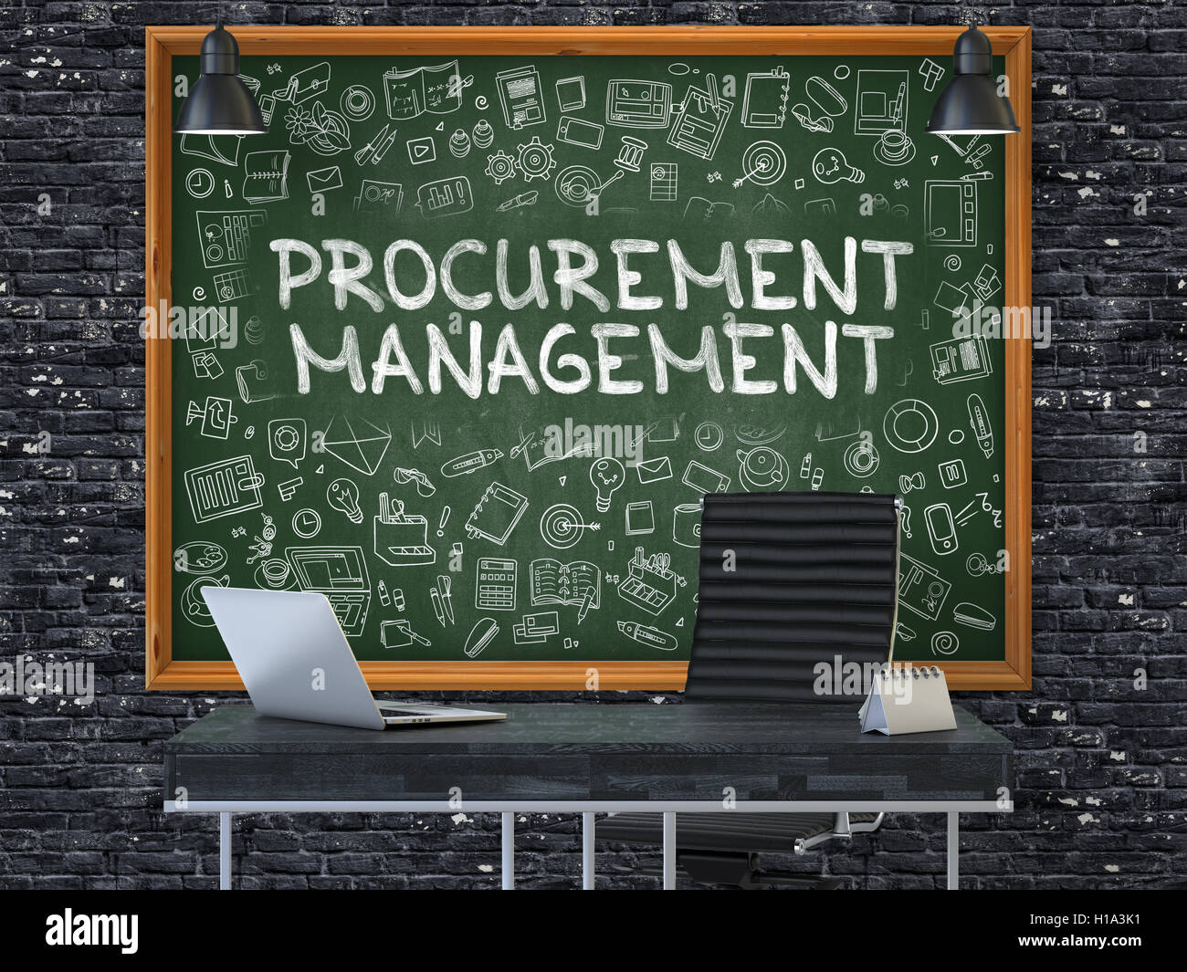 Procurement Management on Chalkboard in the Office. 3D Stock Photo - Alamy